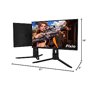 Pixio PX248 PRO 24 inch 165Hz Refresh Rate FHD 1080p Resolution Fast Nano IPS Panel 1ms GTG Response Time HDR Gaming Monitor with Adaptive Sync