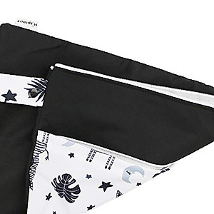 Hi Sprout Grab and Go Waterproof Washable Reusable Diaper Wet Dry Cloth Diaper Bags, zebra