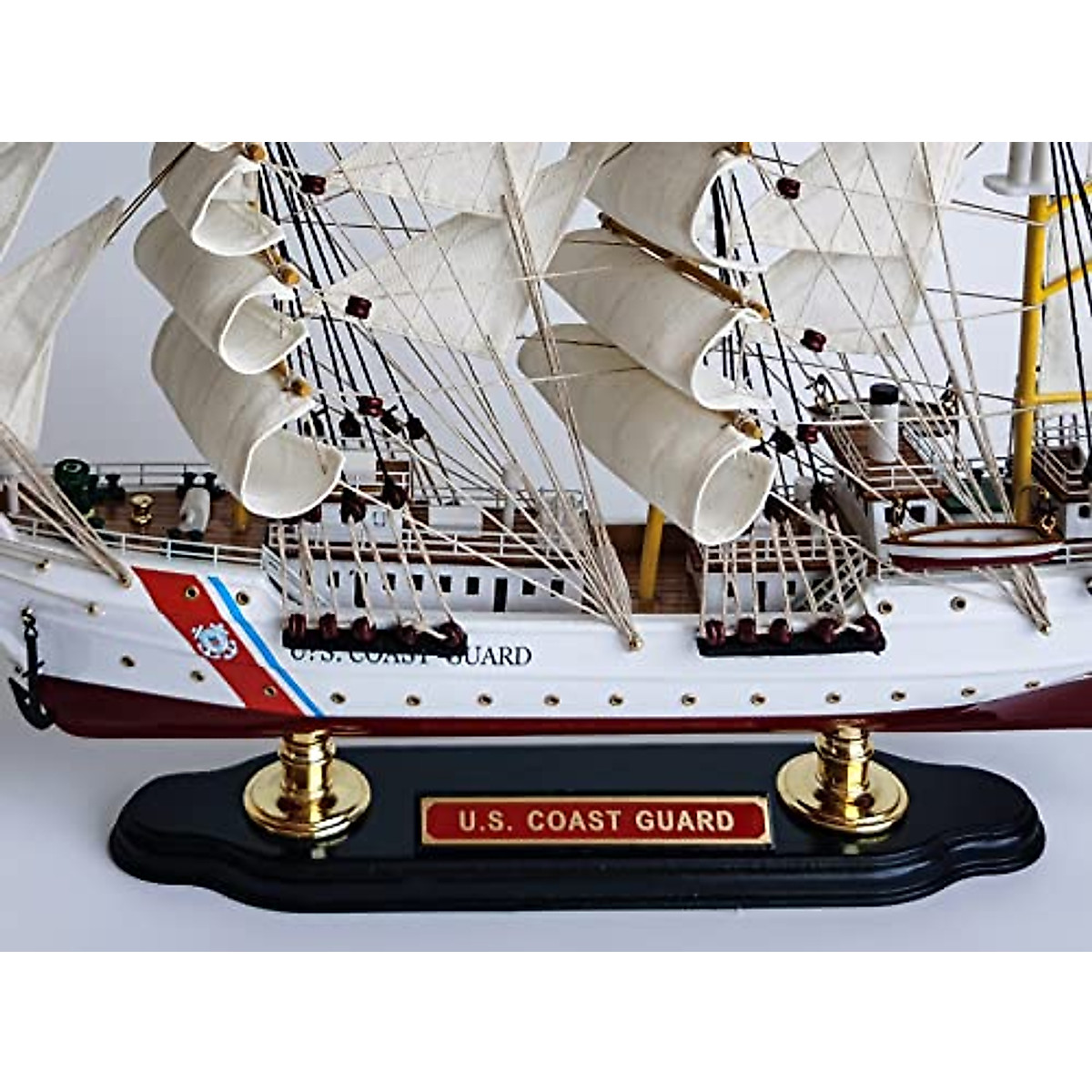 SAILINGSTORY Wooden Model Ship US Coast Guard Eagle Barque Ship Model Sailboat Decor USCG 1936 Replica Medium