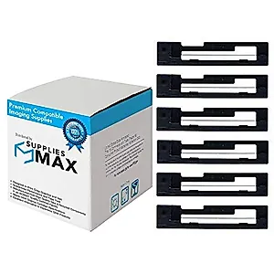 SuppliesMAX Compatible Replacement for Nashua 40334B Black P.O.S. Printer Ribbons (6/PK) - Replacement to Citizen IR-91P