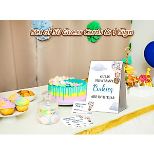 Hot Air Balloon Shower Game,Guess How Many Cookies,Baby Shower Games,Wedding Shower Game,Baby Shower Decorations Gender Neutral,Bridal Shower Decoration,Birthday Party Game,50 guess Cards & 1 Sign-11