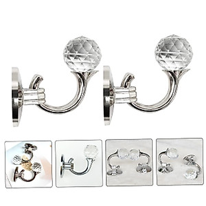 VOSAREA Set of 2pcs Aluminium Alloy Window Curtain Hooks Decorative Home Curtain Supplies Easy to Use Match Shower Curtain Living Room/Bedroom Decorations