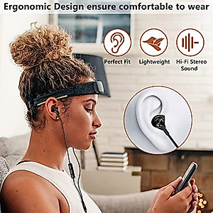 USB C Earphone Type-C Earbuds for Samsung Galaxy S22 Ultra Wired Earbuds Hi-Res Audio Headphone Noise Isolation Deep Bass Stereo Sound Headset with Mic Volume Control for Galaxy S22 S21 FE Black