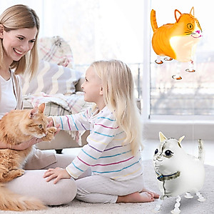 8 Pieces Walking Animal Cat Balloons Aluminum Foil Animal Balloons for Party Decoration for Cat Theme Party Supplies Baby Shower Wedding Birthday Decor, 2 Colors