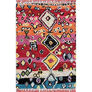 nuLOOM Alane Moroccan Tassel Shaggy Area Rug, 4x6, Multi