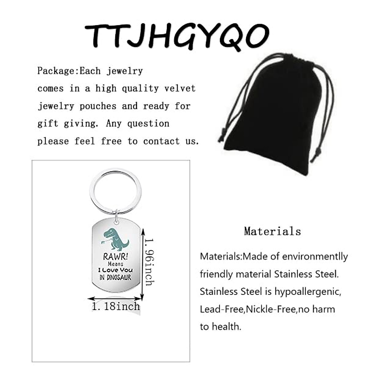 TTJHGYQO Dinosaur Keychain, Cute Halloween Keychain RAWR Mean I Love You in Dinosaur Couple Keychain for Best Friend Boyfriend Boyfriend Keychain for Him and Her