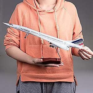 STONESTAR 1/125 Concorde Model Airplane with Cabin Lights, Resin Aircraft Model Kits Aircraft Display Model for Aircraft Enthusiasts Collection and Home Office Desk Decor (1/125, France)