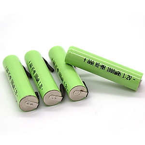YUTSUJO (4-Pack) 1.2V Ni-MH AAA 600mAh Rechargeable Battery w/Tabs Compatible with Electric Razors Toothbrushe High Power Static Applications (Telecoms UPS and Smart Grid) Electric Moped Waterpik