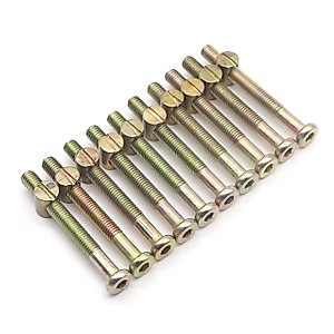 binifiMux 10-Pack M8 x 70mm Hex Drive Socket Cap Furniture Bolt Scrws Barrel Nuts for Crib Cot Chairs Beds, Thread 51mm, Zinc Plated