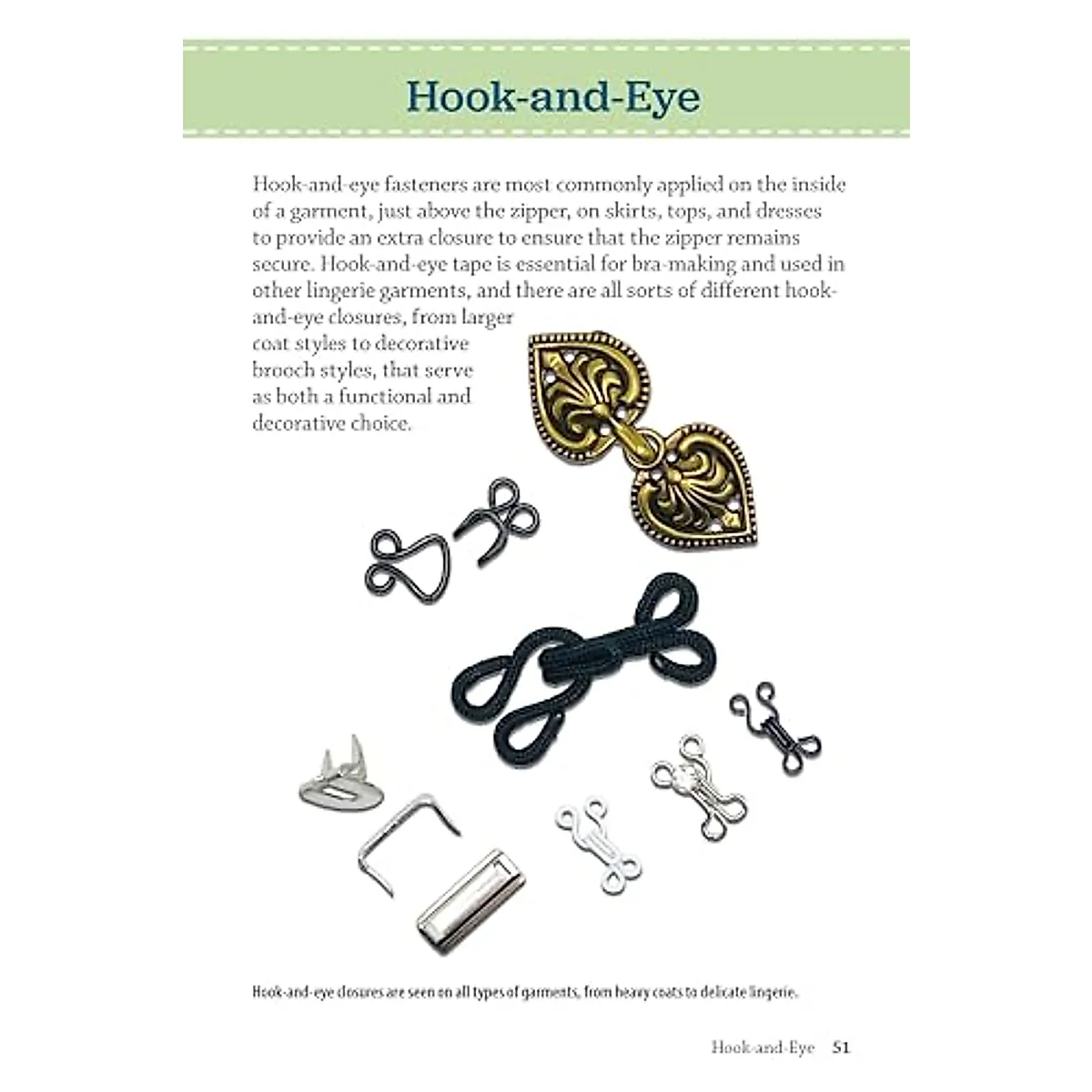Pocket Guide to Fasteners: Understanding Buttons, Snaps, Zippers, Velcro, and More (Landauer) Techniques, Tools, and Answers to Your Questions about Hook and Eye Closures, Vintage Clasps, and More