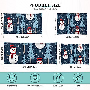Christmas Tree Snowman Pillowcase for Hair and Skin Body Pillow Cover Bed Pillow Cases King Size 20"X 40" Velvet Pillowcases with Zipper for Women Men