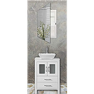 Mirrors and More 16" x 22" Medicine Cabinets for Bathroom with Mirror - Frameless Pencil Edge, Recessed, Modern Home Décor, Polish Edge, Adjustable Shelves