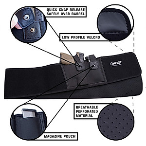 Ghost Concealment L Belly Band Holster for Concealed Carry | Fits up to a 54" Belly | IWB Gun Holsters | Men and Women (Right)