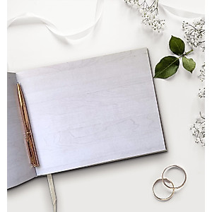 Wedding Guest Book: Grey Guest Book with 100 Pages/50 Sheets, Wedding guestbook with a Grey Hard Cover Board, and Rose Gold Stamping, Sign in Guest Book, Guest Book for Weddings, Baby Showers etc.