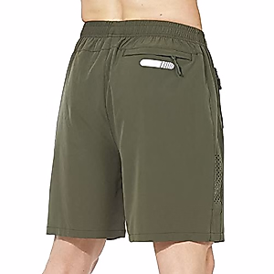 NORTHYARD Men's Athletic Hiking Shorts Quick Dry Workout Shorts 7"/ 9"/ 5" Lightweight Sports Gym Running Shorts Basketball Exercise ArmyGreen M
