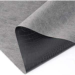 Vinyl Leather Fabric Crocodile Pattern Marine Waterproof Material 36" L×54" W Marine Vinyl Synthetic Leather Sheets 0.5mm Thick for Upholstery Crafts, Automotive/Boat, Cushion, DIY Sewing - Black