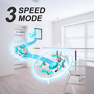 4DRC V5 Mini Drone with 720P Camera for Kids,RC Helicopter Quadcopter,With Blue&Green Light for Beginners Boys and Girls Toys Gifts,Waypoints, Altitude Hold, Circle Fly,3D Flips,Blue