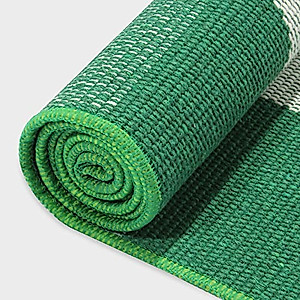 Green Checkered Outdoor Rug Front Door Mat 24'' x 51'', Buffalo Plaid Entryway Rug with 4 Non-Slip Grippers, Farmhouse Vibe Porch Rug Welcome Layered Doormat, Laundry Room/Entrance/Kitchen Rug