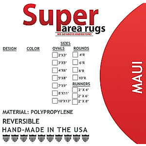 Super Area Rugs Maui Solid Braided Rug Indoor/Outdoor Washable Reversible Carpet, Hydrangea Blue, 2' X 3' Oval