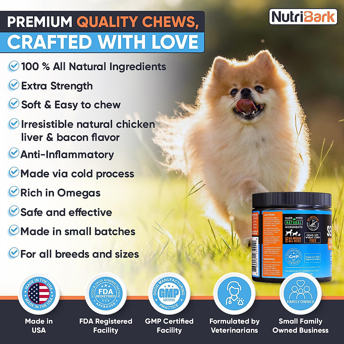 Senior Dog Joint Supplement -1000mg Glucosamine for Dogs -Advanced Hip & Joint Support Chews w/Glucosamine, Chondroitin, MSM, Turmeric & Omega 3 for Pain & Inflammation Relief, Improved Mobility