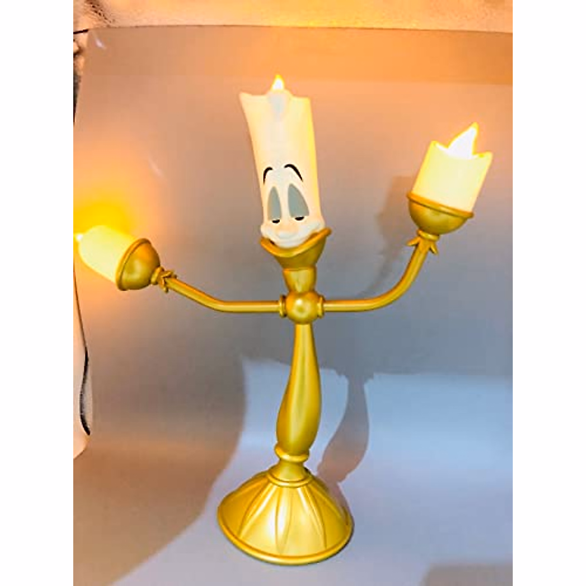 Beauty and The Beast Lumiere Candelabra Lamp, 12.6 inch Beauty and The Beast Lumiere Statue, for Wedding Table and Christmas Party Home Decoration