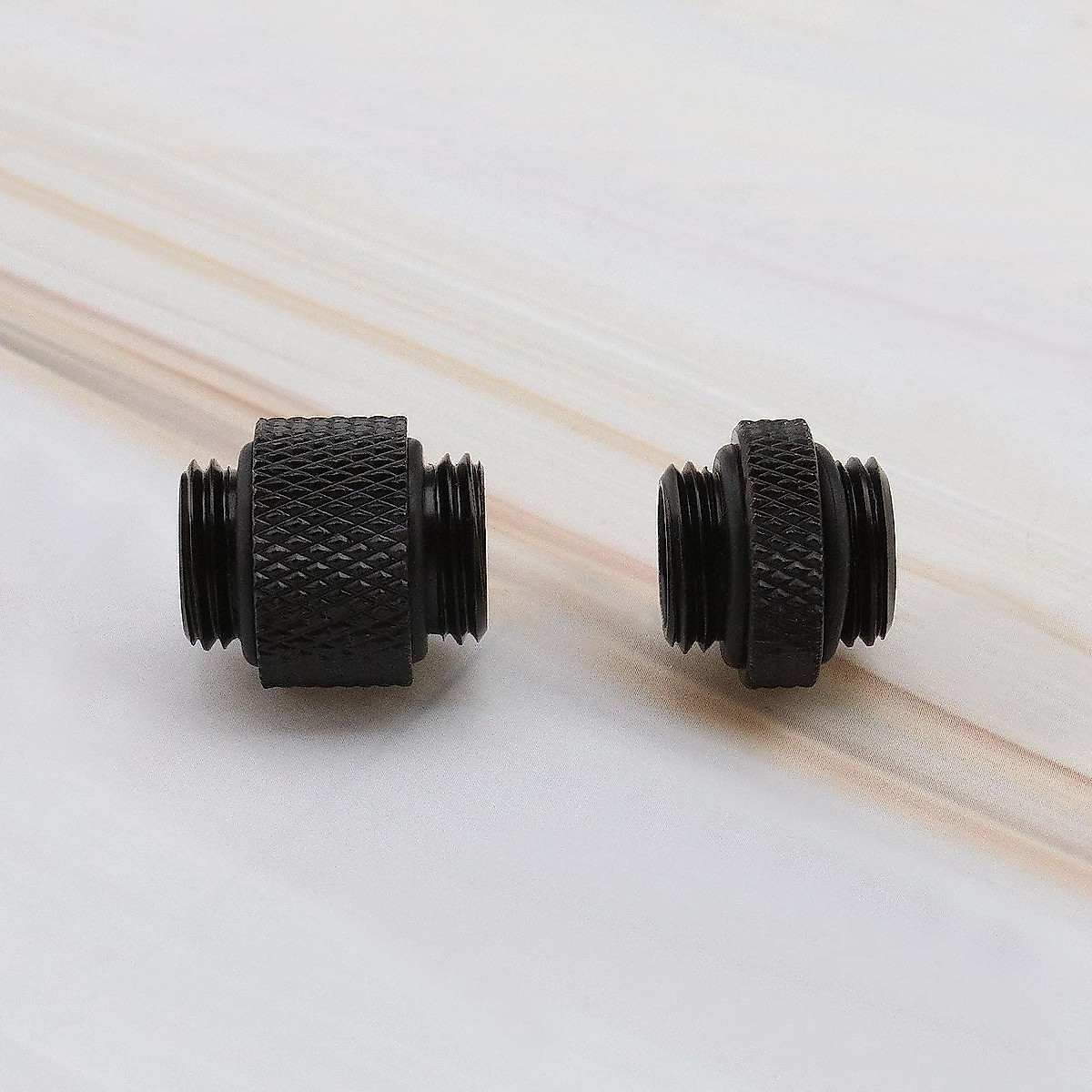 2pcs Black G1/4 Water Cooling Adapter with O- Ring Rubber Water Stop Plug Compatible with Computer Water Cooling System Water Tank and Pump