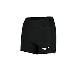 Mizuno Women's Elevated 4" Inseam Volleyball Short, Black, X-Large