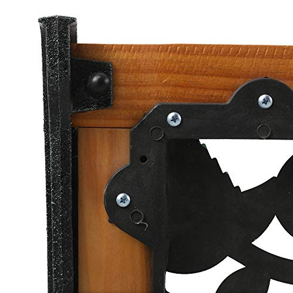 Cu Alightup Outvita 49.5in Garden Bench, Deck Hardwood Seat and Metal Armrest for Patio Front Porch Path Yard Lawn (Garden)