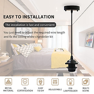 GOTEYSE Industrial Mini Pendant Light Kit, UL E26 Lamp Socket Retro Pendant Light Cord, Mini Ceiling Pendant Light, Adjustable DIY for Kitchen Bedroom Bar Cafe