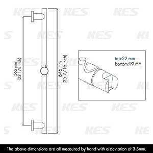 KES Shower Slide Bar for Bathroom with Adjustable Handheld Shower Holder Wall Mount, Brushed SUS 304 Stainless Steel, F204-2