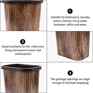 Garneck Rustic Farmhouse Wastebasket Bin Trash Can Decorative Can for Bathroom Kitchen Office Dorm Room Laundry