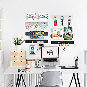 8 Packs Felt Pin Board Bar Strips Bulletin Board for Bedrooms Offices Home Wall Decoration, Notice Board Self Adhesive Cork Board with 50 Push Pins for Paste Notes, Photos, Schedules