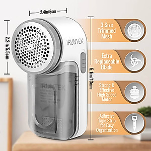 iRUNTEK Fabric Lint Remover Wired Use, USB Powered Shaver and Lint Brush 2 in 1, Sweater Defuzzer Remove Fuzz, Lint Balls, Pills, Bobbles from Clothes, Furniture, Carpet, Couch