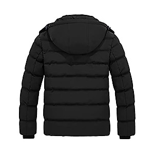 Wantdo Men's Waterproof Quilted Puffer Jacket Thicken Warm Winter Coat (Black, Small)