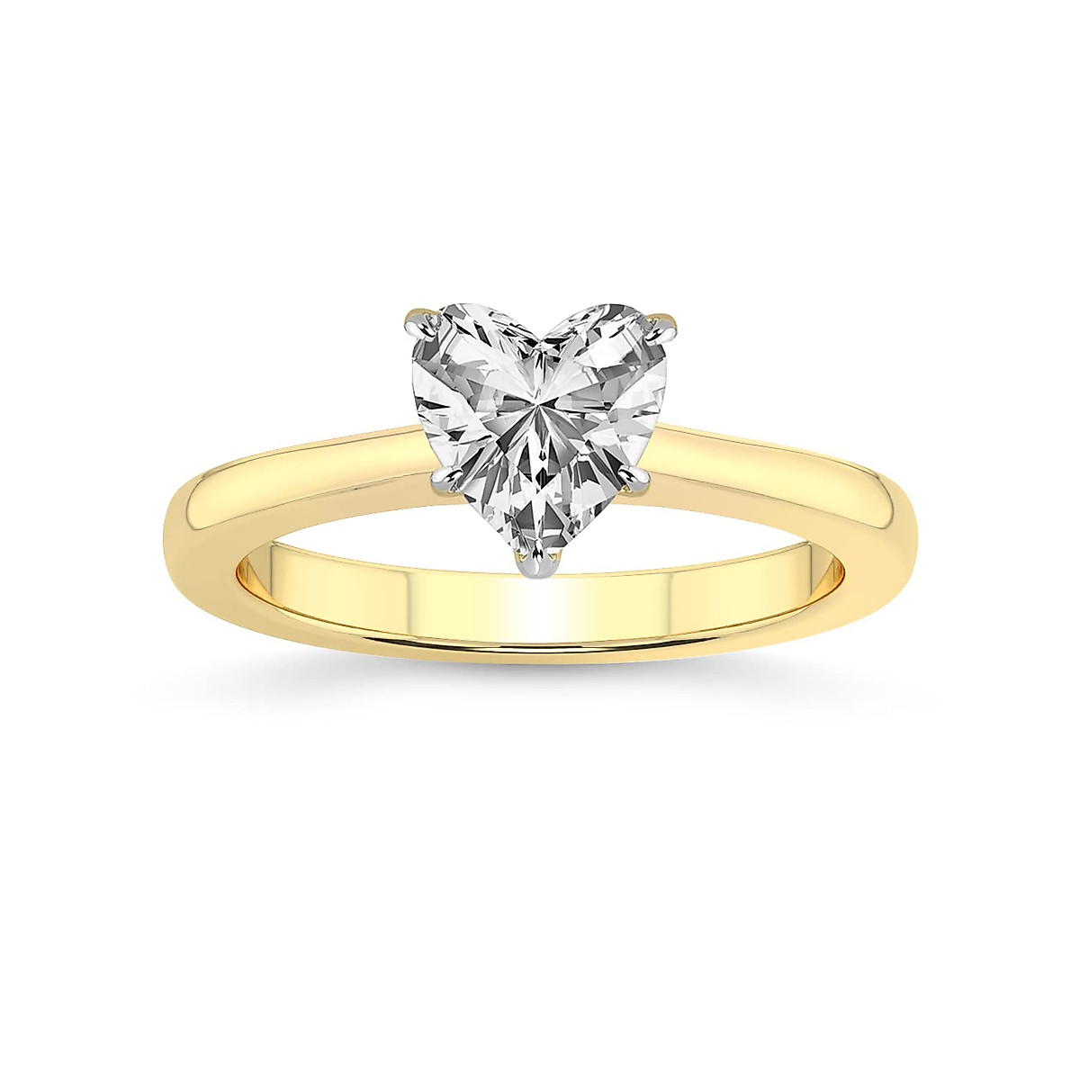 FRIENDLY DIAMONDS 1 Carat | IGI Certified Heart Shape Lab Grown Diamond Engagement Ring | 14K Or 18K in White, Yellow Or Rose Gold | Demi Four Prong Diamond Engagement Ring | FG-VS1-VS2 Quality