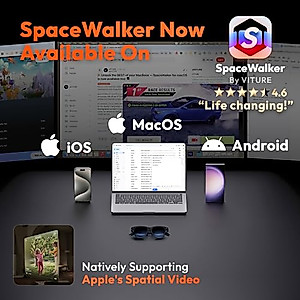 VITURE One XR/AR Glasses, 120" Full HD Display, Harman Sound, iPhone 15, Steam Deck/ROG Ally/Gaming Consoles/PC/Android, Myopia Adjustments, Electrochromic Film