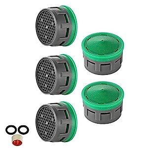 JQK Faucet Aerator, 1.5 GPM Flow Retrictor Insert Faucet Aerators Replacement Parts Bathroom 5 Pack, FAN15-P5