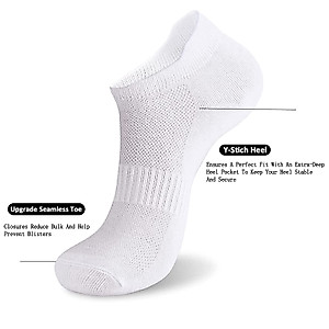 brookhaus Women Ankle Socks, 6/10 Pairs Athletic Socks for Women, Low Cut Running Cotton Socks, No-Show Sport Socks With Tab