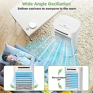 COSTWAY Evaporative Air Cooler, Portable Cooling Fan & Humidifier with Remote, 15H Timer, 63° Oscillation, 3 Modes, 3 Speeds, 2.6 Gal Water Tank, LED Display, Quiet Swamp Cooler for Bedroom Office