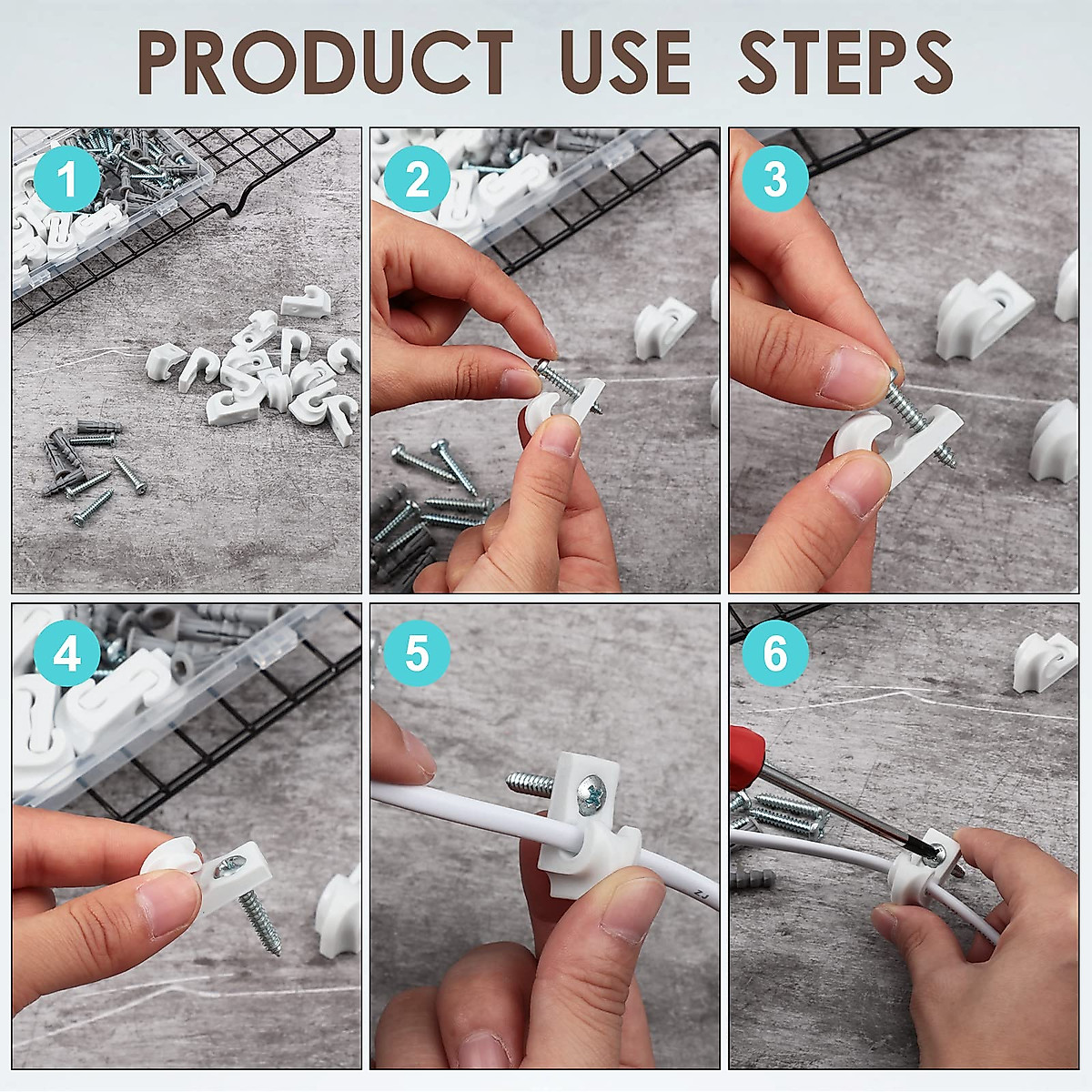 Wire Shelf Loop Clip Down Wall Clip Plastic Closet Shelves Clips Heavy Duty Shelf Bracket for Wire Shelving, Screws and Expansion Tube Not Included (White, 50 Pieces)