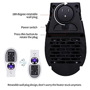 GiveBest Programmable Space Heater with LED Display, Remote Wall Outlet Electric Heater with Thermostat and Timer for Home Office Bathroom Indoor Use, Small Plug in 350&450 Watt Heater, ETL Listed