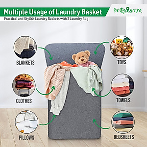 Gettyware laundry room decor|Large Laundry Basket|140L Clothes Hampers for Laundry, Dirty Clothes Hamper|collapsible laundry baskets|household essentials|bedroom accessories|laundry basket with lid