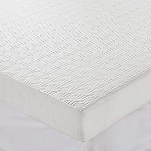 Sleep Philosophy Gel Infused Memory Foam Mattress Topper Luxurious, All Season Enhanced Bed Support, Queen, White Removable 3M Cover Scotchgard Moisture Wicking Cover