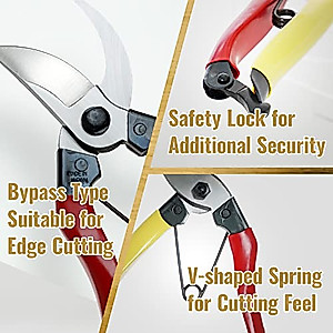 GOUGIRI Japanese Pruning Shears 8” Bypass Pruners Garden Scissors Gardening Tools