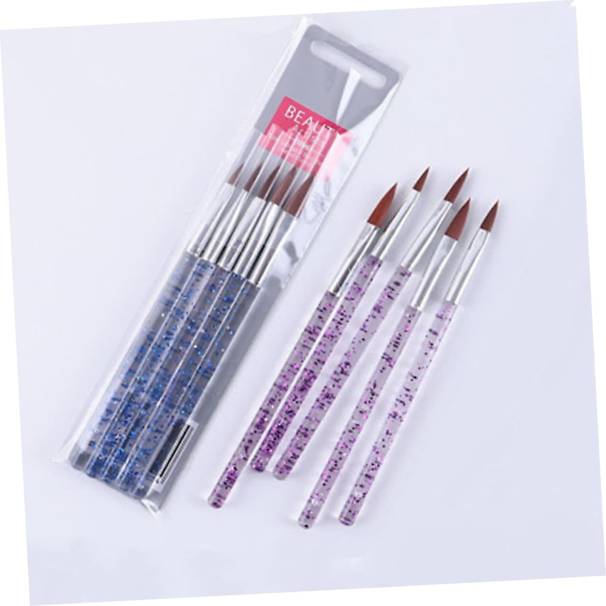 Beavorty Nail Art Pen Brush Set 5pcs Nail Detail Brushes for Nail Nail Supplies for Salon
