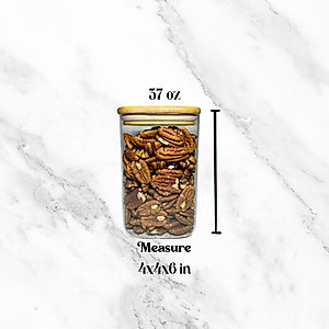 LUNI SALES - Glass Jar with Lid - Airtight Food Storage Containers - Glass Canisters - Kitchen Storage Containers - Glass Food Storage Containers with Lids - Food Storage Jars - Set of 4