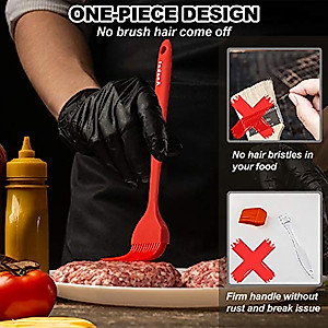 Anaeat High Heat Resistant Silicone Basting Pastry Brush Set of 2- Hygienic One Piece Design Spread Oil Butter for BBQ Grill Barbecue Baking Kitchen Cooking - BPA Free & Dishwasher Safe (10"+8")