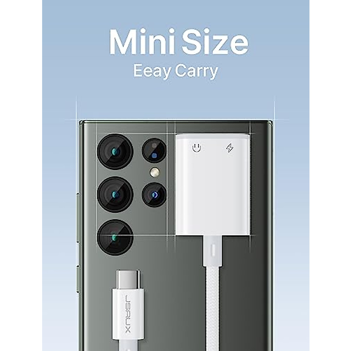 JSAUX USB C to 3.5mm Headphone and Charger Adapter, 2 in 1 USB Type C to Aux Audio Jack with PD 60W Fast Charging Dongle for Stereo Earbuds Compatible with Samsung S23/S22, iPad Pro Air, Pixel 7/6/5/4