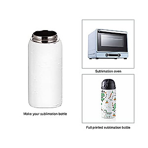 PYD Life Sublimation Blanks Kids Water Bottle 12 OZ White Straight Skinny Kids Tumbler Sippy Up Cup with Pop Black Lid for Tumbler Heat Press Machine Sublimation Print 6 Pack