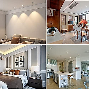 ECHENLED 6 Pack EC8145-3G LED Downlight Fixture Housing MR16 Cut Out Size: 3inch Aluminium GU10 Trimless Recessed Round Frame (White)